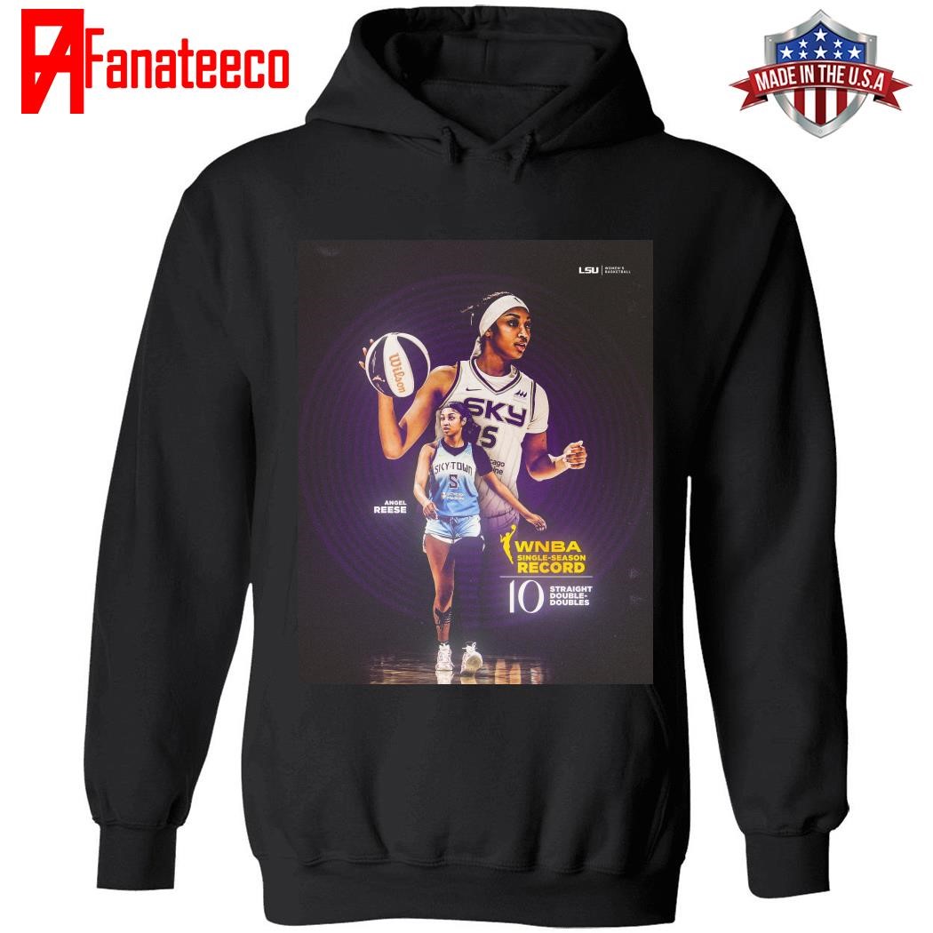 Angel Reese WNBA Single Season Record 10 Straight Double Doubles shirt ...